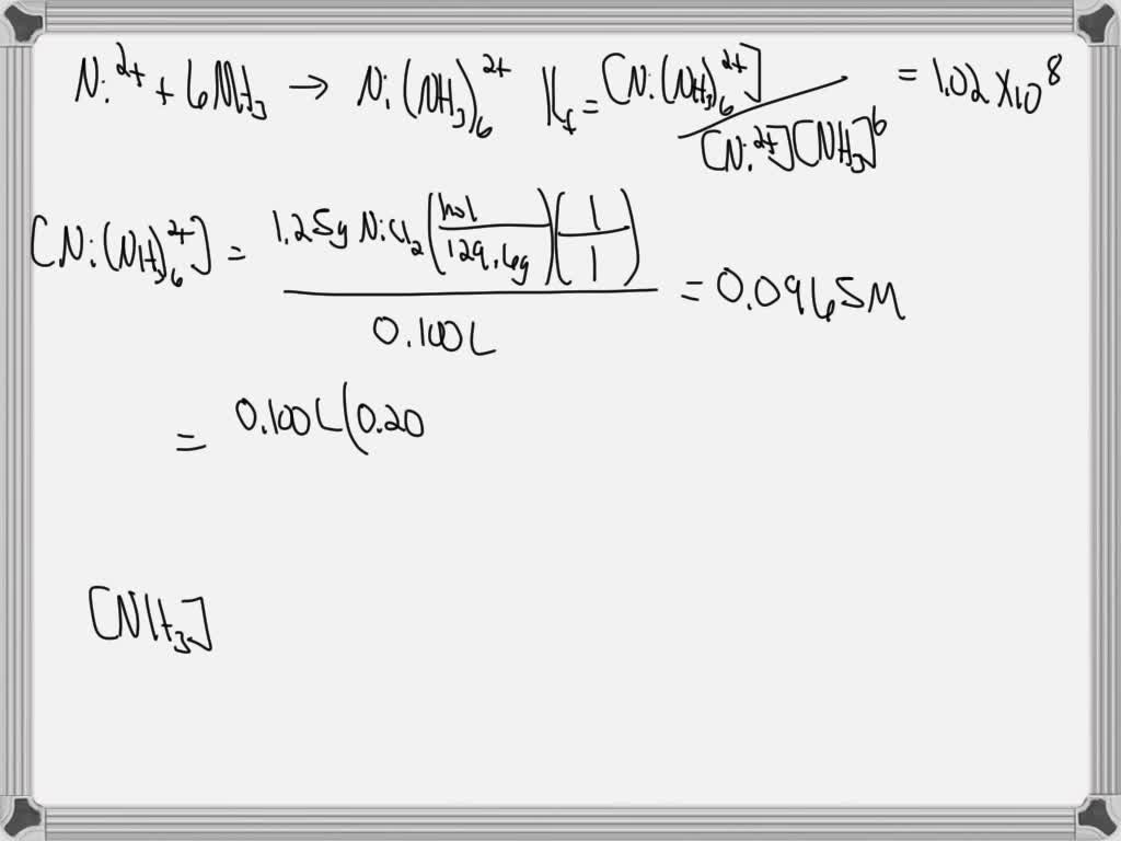 SOLVED: From the value of Kf, calculate the concentration of Ni2+ (aq ...
