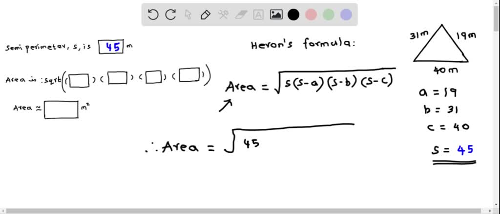 SOLVED: The perimeter of an equilateral triangle is 90m. Find its area ...