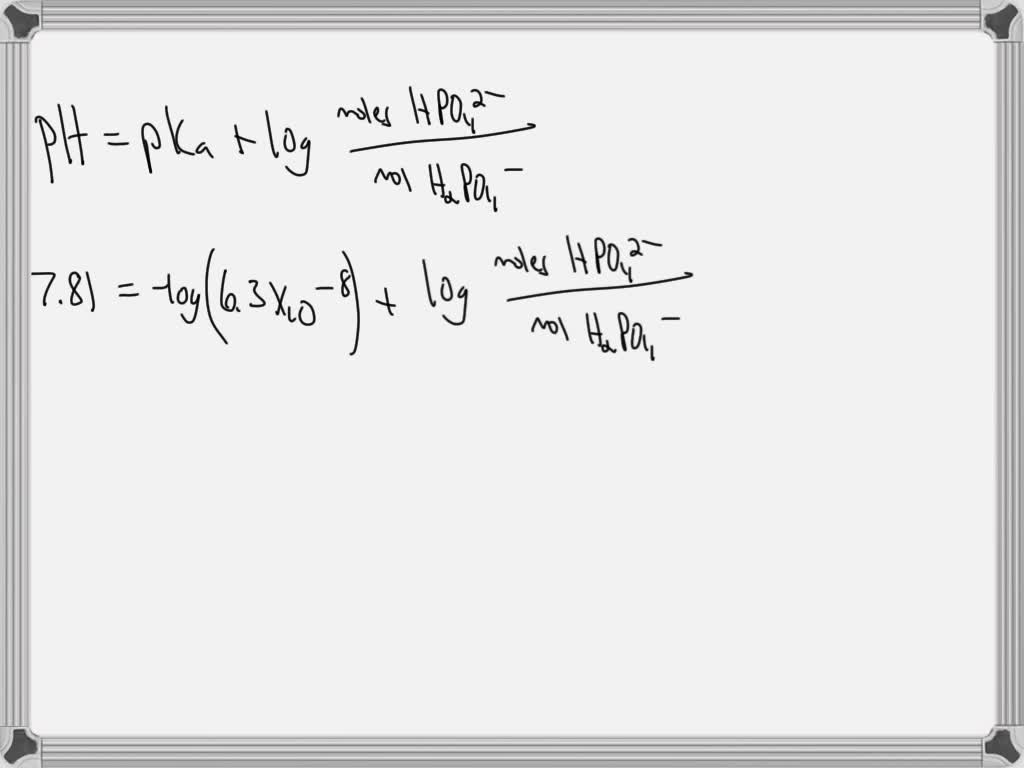 SOLVED: Consider a buffer solution made up of H2PO4- and HPO42-. What mole ratio of HPO42 ...