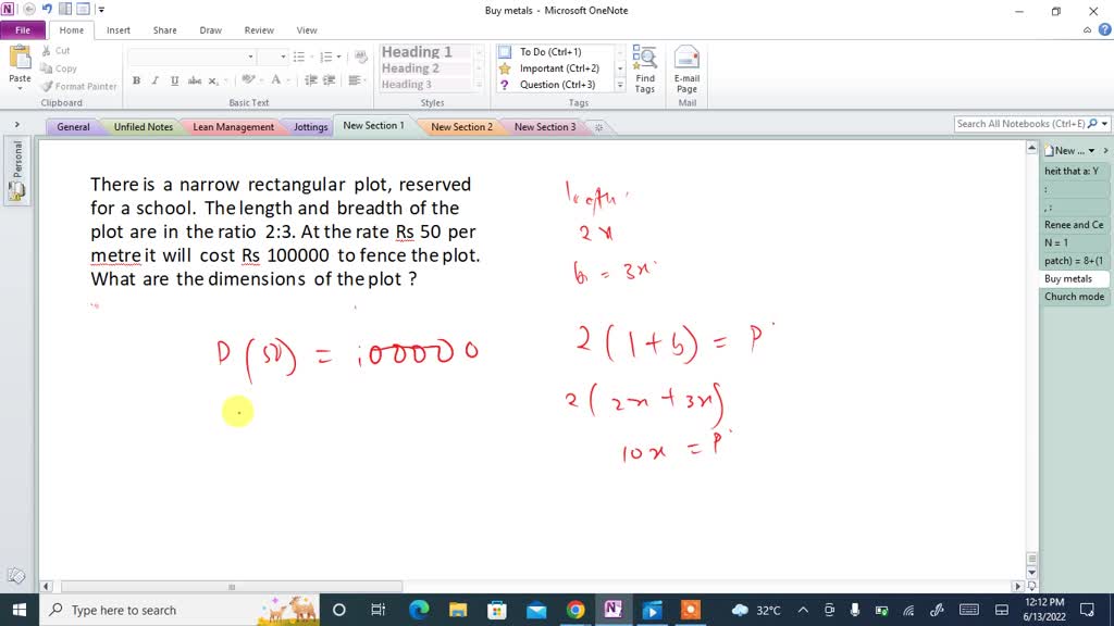 SOLVED: (17) There is a narrow rectangular plot, reserved for a school. The length and breadth ...