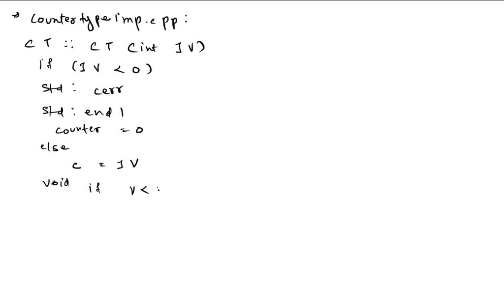 Solved In C Write The Implementation Cpp File Of The Counter Class Of The Previous