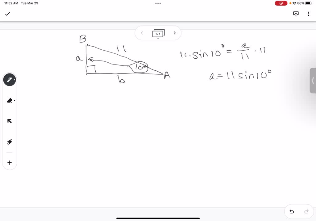 SOLVED: Use a calculator, spreadsheet, or another tool to solve for the unknown sides of the ...
