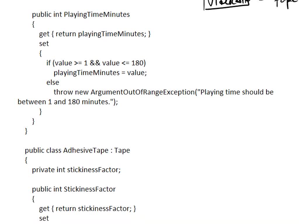 Solved Write A C Console Application Named Tape That Includes Fields For Length And Width In