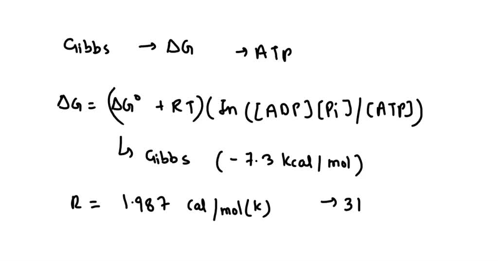SOLVED: 7 1 point Calculate the actual delta G for ATP synthesis (via ...