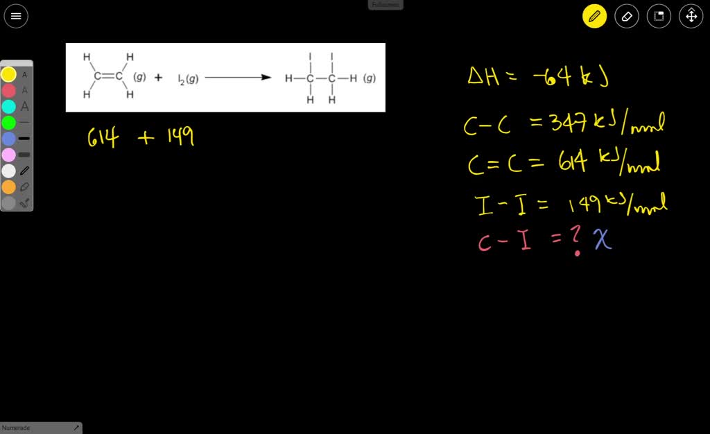 SOLVED: Consider the following reaction: I2 (g) + C2H2 (g) -> C2H2I2 (g ...
