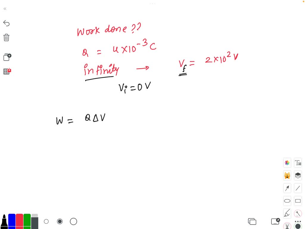 SOLVED: What is the amount of work done to bring a charge of 4*10-3C ...