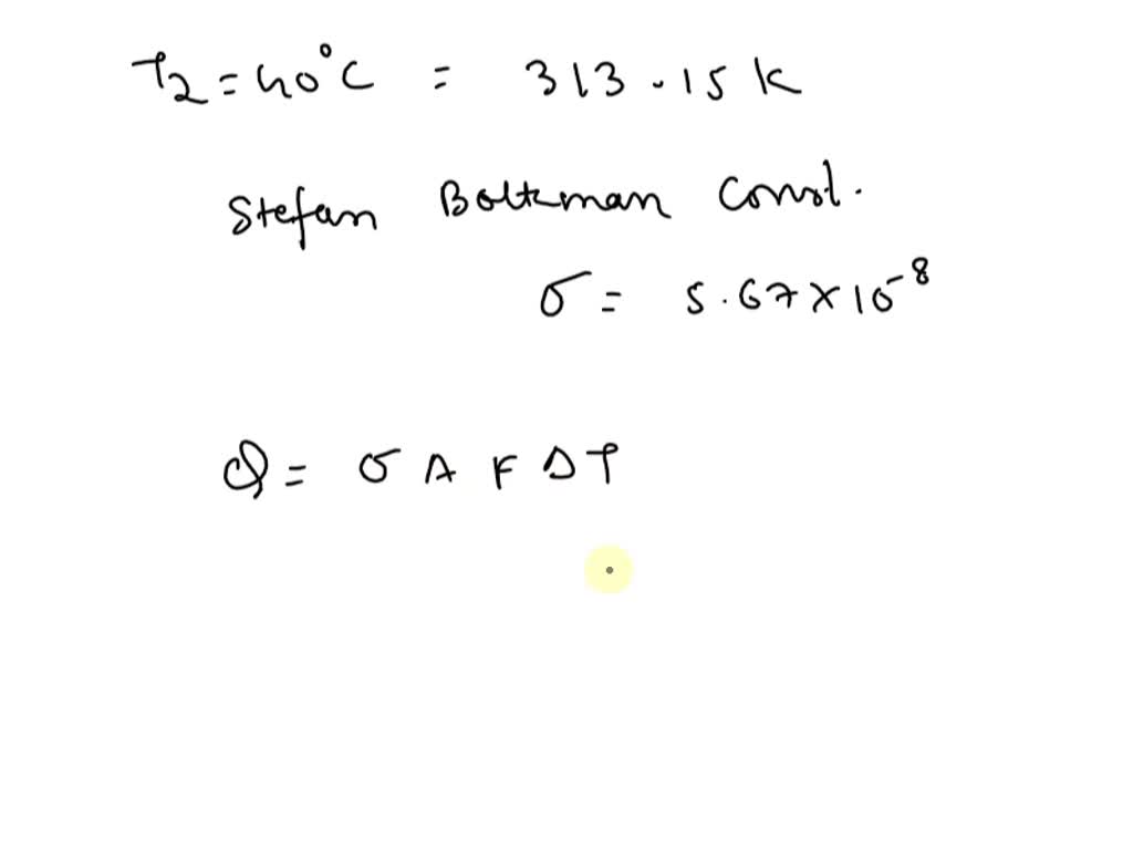 SOLVED: A surface of area 3m2 and at 2000C exchanges heat with another ...