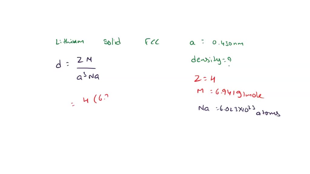 SOLVED: Lithium Î² is a solid phase of lithium still unknown to science ...