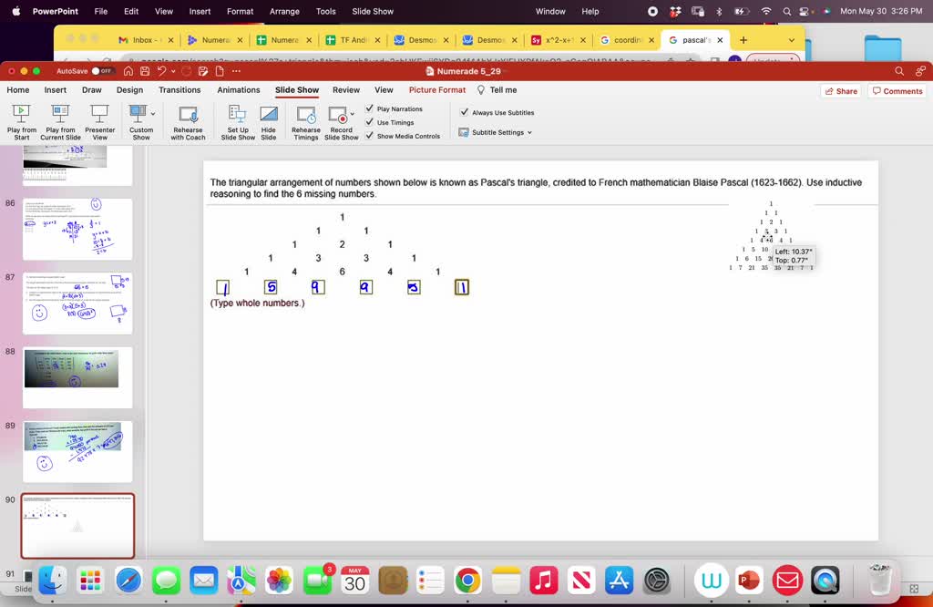 SOLVED: The triangular arrangement of numbers shown below is known as ...