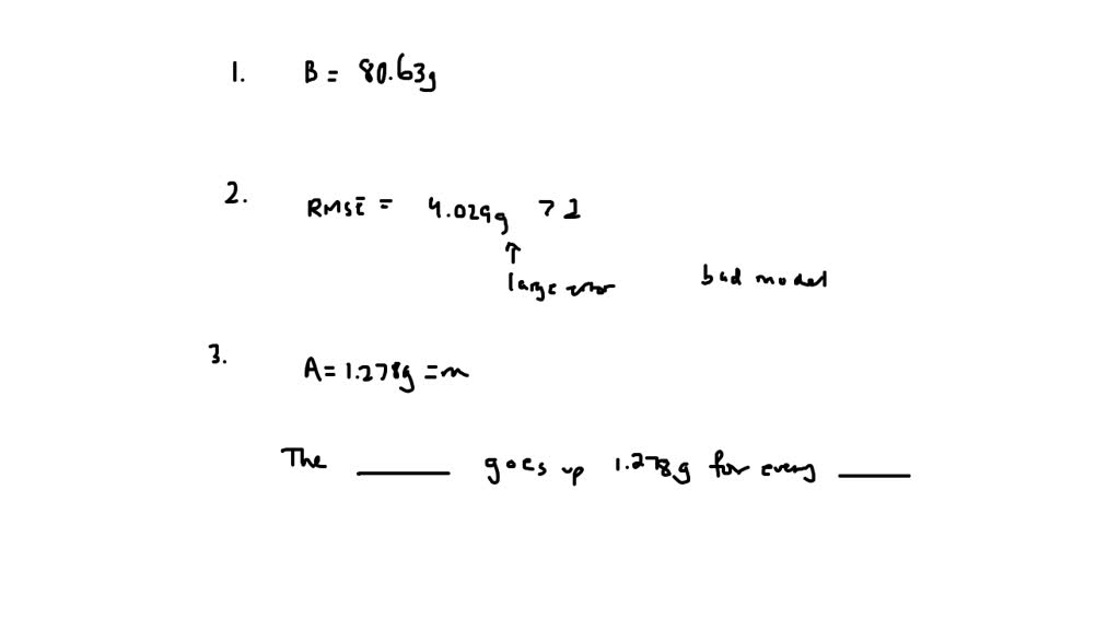 If you turn on the line of best fit for your graph, B represents the intercept Mass Curve: m ...