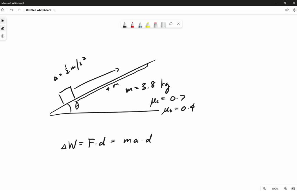 SOLVED: package is being pushed up ramp at constant speed by force with magnitude Fpush: The ...