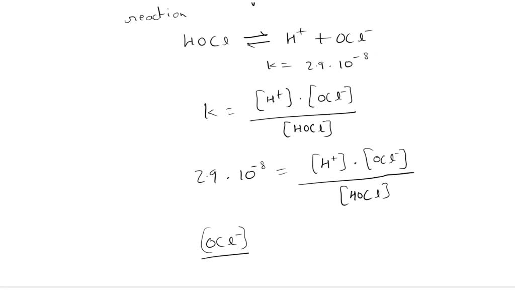 SOLVED: Water is frequently disinfected with chlorine gas, forming ...
