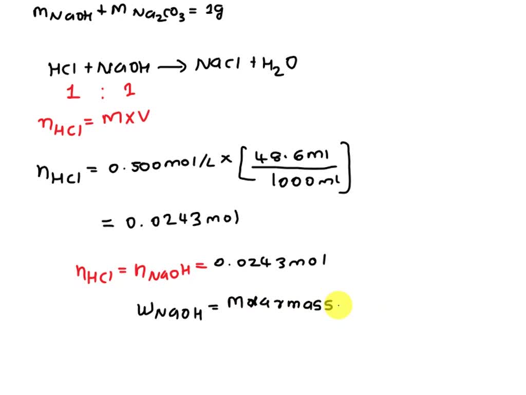 SOLVED: A sample of sodium hydroxide, NaOH, is known to have become contaminated with sodium ...