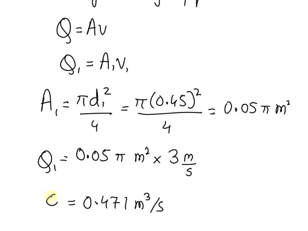 SOLVED: QUESTION 3 A 300 mm diameter pipe conveying water branches into two pipes of diameters ...