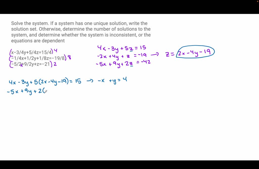 Solved Solve The System If A System Has One Unique Solution Write The Solution Set Otherwise