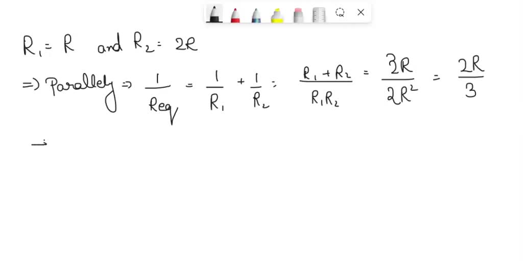 SOLVED: Two resistors of resistance R and 2R are connected in parallel ...