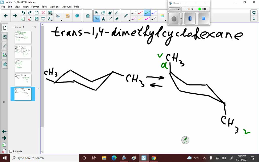 SOLVED: Draw two different chair conformations of trans-1,4 ...