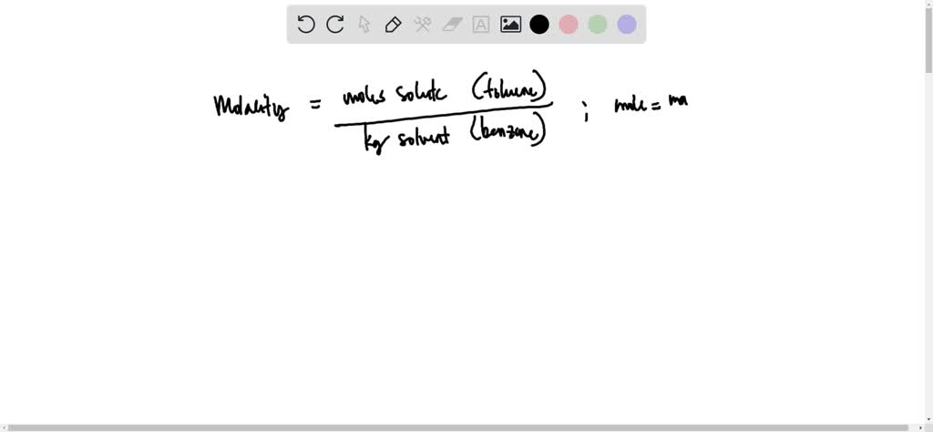 SOLVED: A solution is made using 80.1 g of toluene (MM = 92.13 g/mol ... SOLVED: A solution is made using 80.1 g of toluene (MM = 92.13 g/mol ...