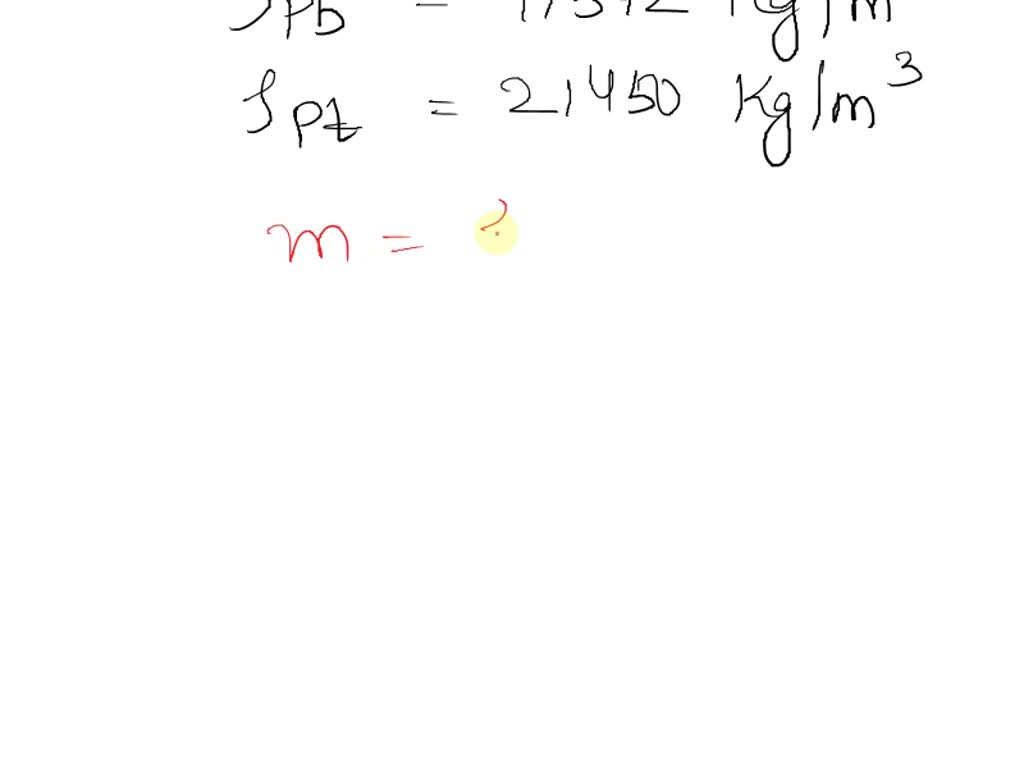 SOLVED: Suppose you have one cubic meter of platinum, two cubic meters ...