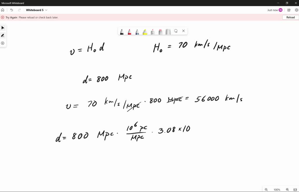 SOLVED: Determining the Age of the Universe: The Hubble Law can be used ...