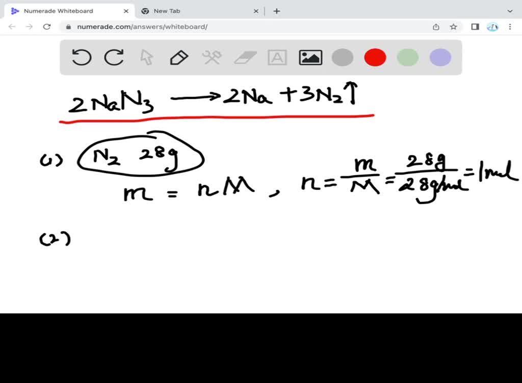 SOLVED: The decomposition of sodium azide (NaN3) compound at high ...