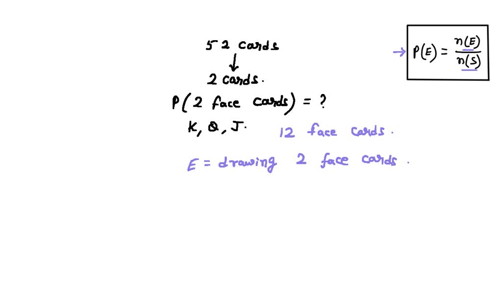 Find the probability of getting 2 face cards (king, queen, or jack ...