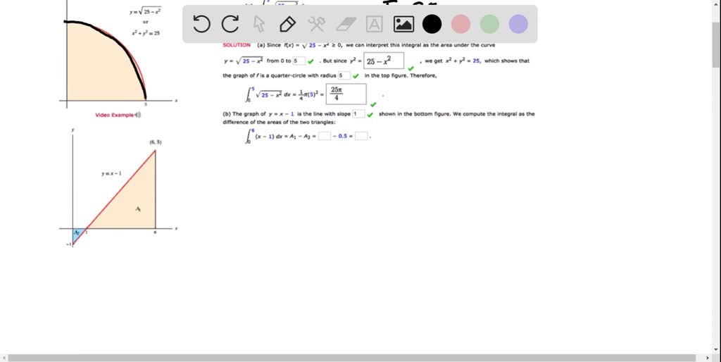 SOLVED: EXAMPLE 3 Evaluate the following integrals by interpreting each ...