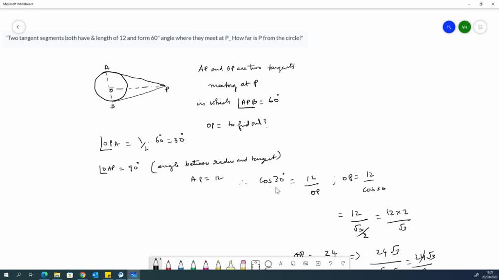 SOLVED: Two tangents making an angle of 120 with each other, are drawn ...