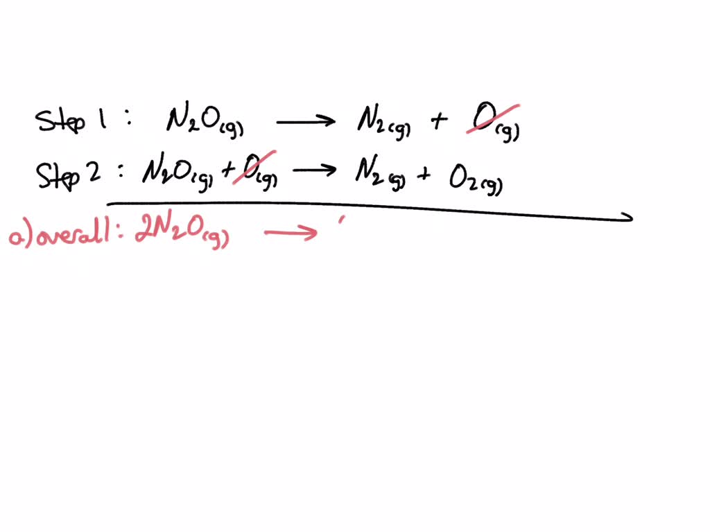 SOLVED: Gaseous phase decomposition of N2O is given below. Step I : N2O ...