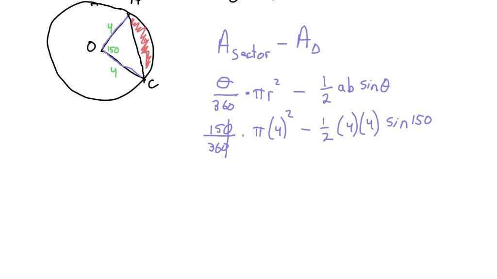 SOLVED: Question 3 Consider a circle with radius r. Suppose arc ABC ...