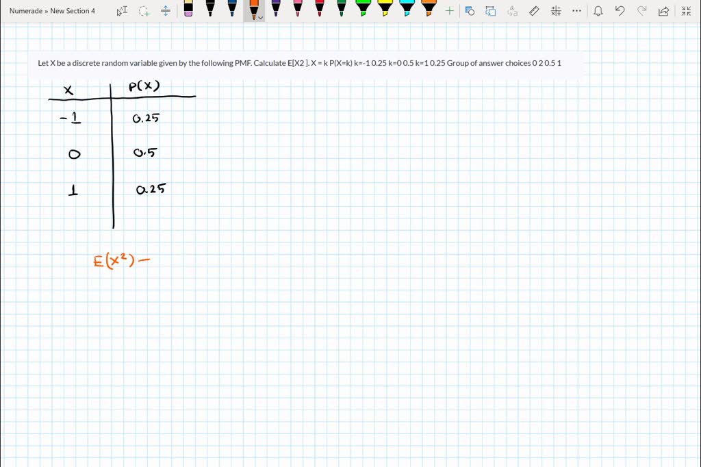 SOLVED: Question 10 1pts Let Xbe adiscrete random variable given by the ... SOLVED: Question 10 1pts Let Xbe adiscrete random variable given by the ...