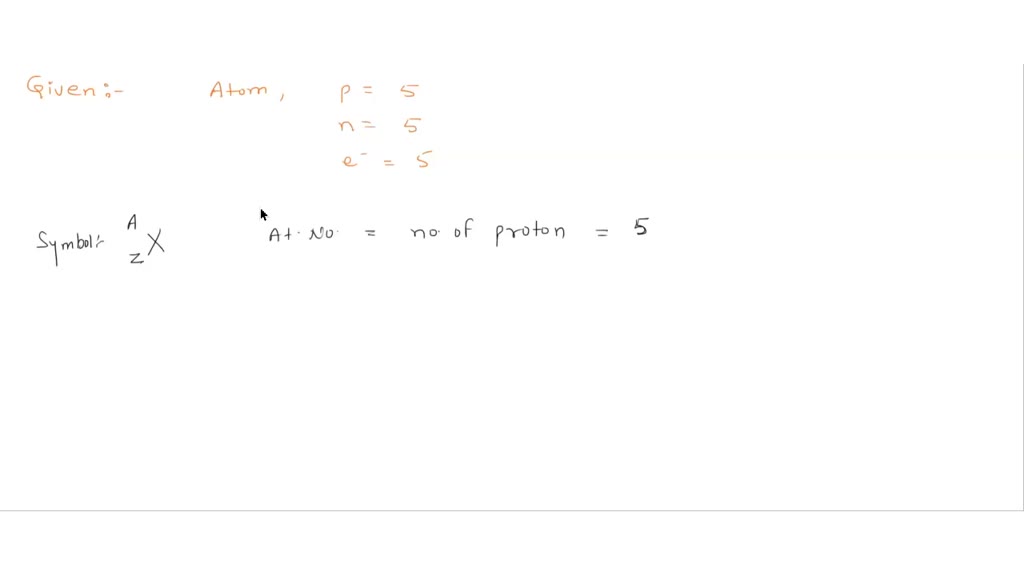 SOLVED: An atom that has 5 protons, 5 neutrons, and 5 electrons a) has ...