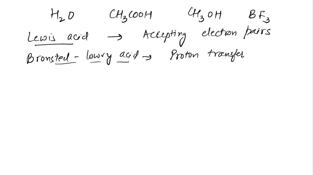 SOLVED: Which of the following is a Lewis acid but not a Bronsted-Lowry ...