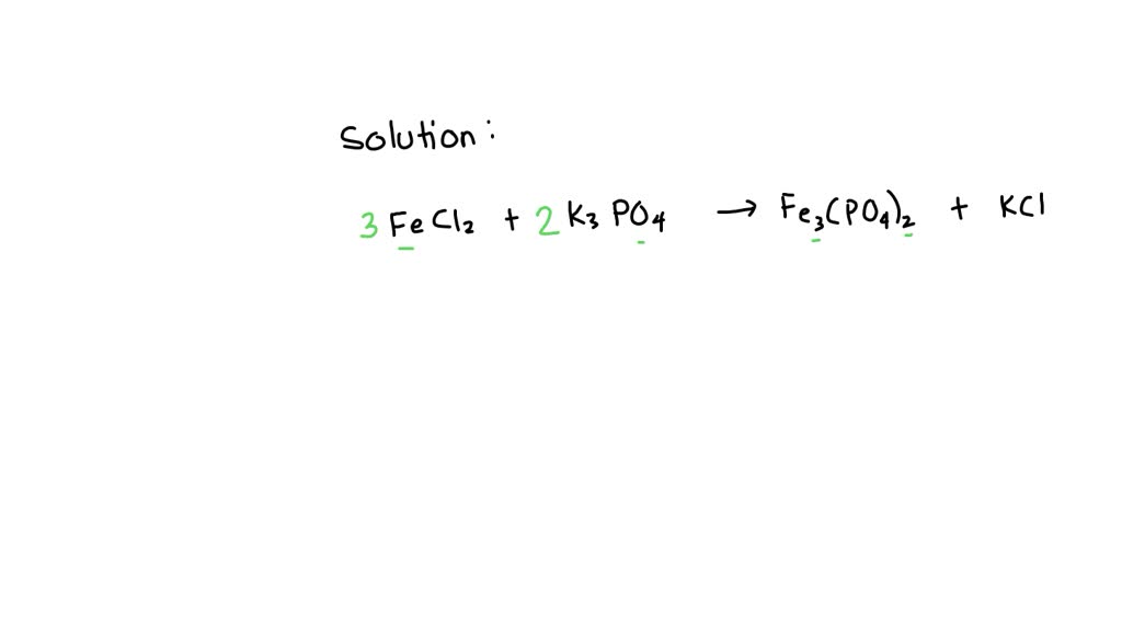 SOLVED: A student tries to balance a reaction in which iron(II ...
