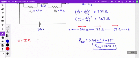 The figure below shows five resistors connected between...