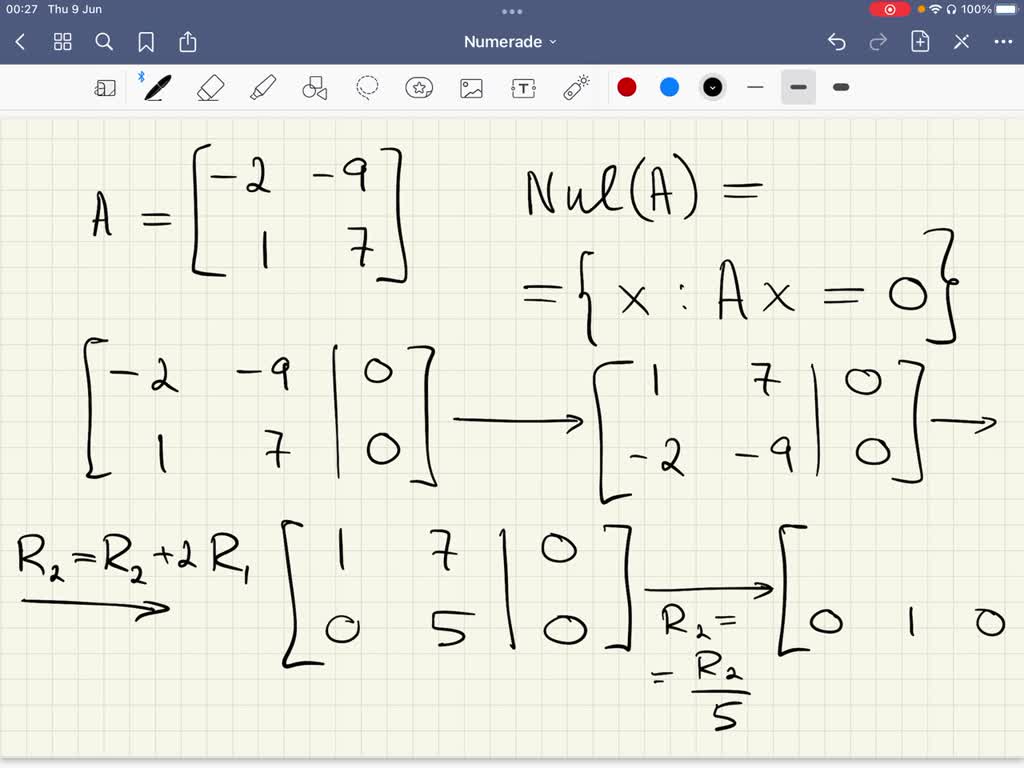 SOLVED: basis and the dimension of the null space, FOw space and column ... SOLVED: basis and the dimension of the null space, FOw space and column ...