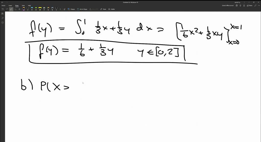 Consider the random variables X and Y with the joint density function ...