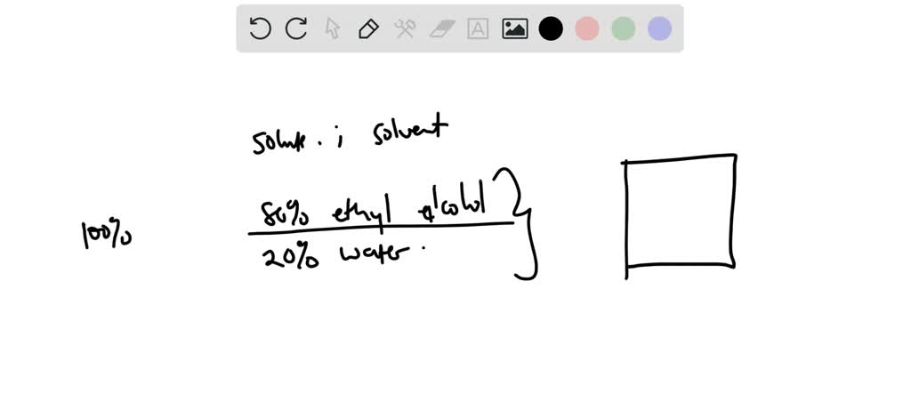 SOLVED: Identify solute and solvent in 80% solution of ethyl alcohol ...