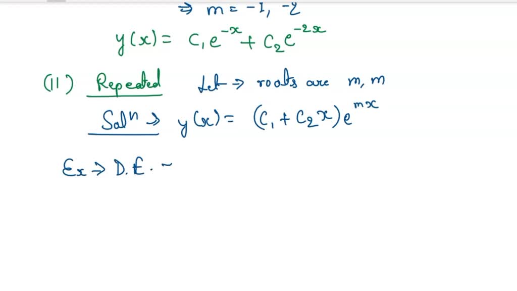 SOLVED: (5 points) Second-Order Homogeneous Equations There are three ... SOLVED: (5 points) Second-Order Homogeneous Equations There are three ...