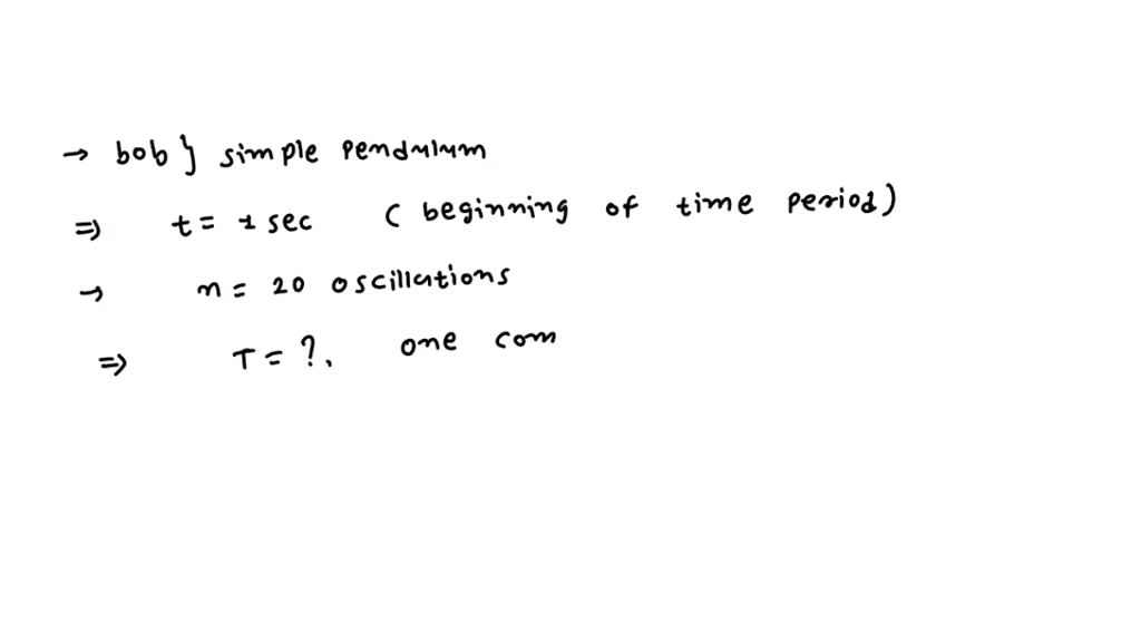 SOLVED: The bob of a simple pendulum is set in motion (to and fro ...