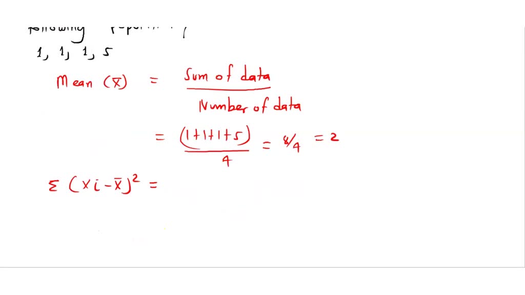 SOLVED: What is the value of SS (sum of squares deviations) for the following population? 1,1,1,5