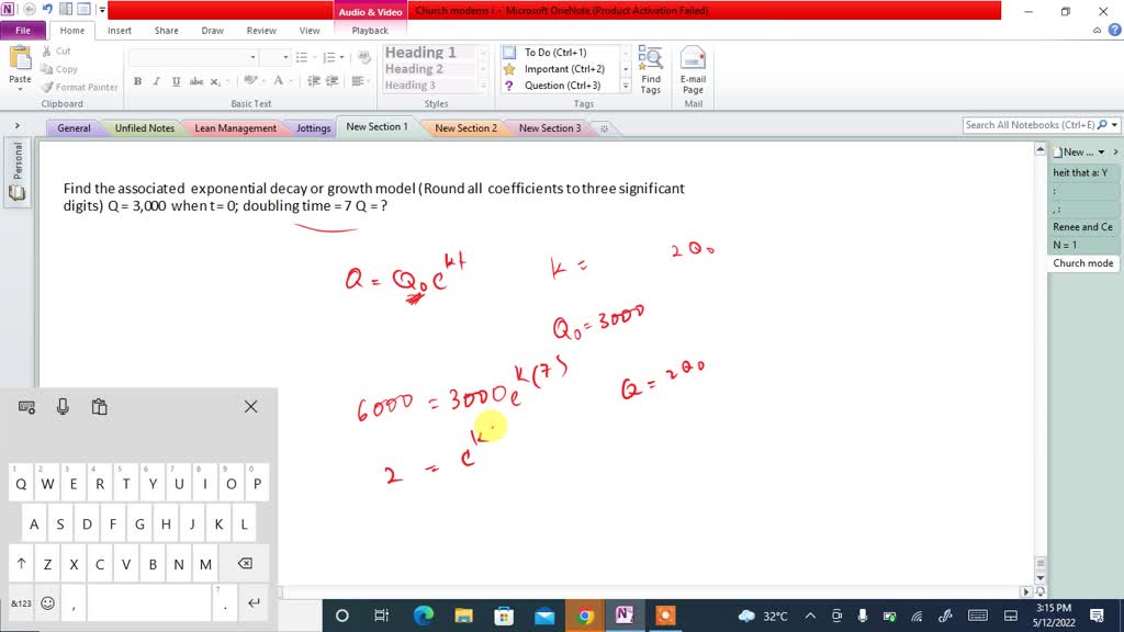 SOLVED: Find the associated exponential decay or growth model (Round ...