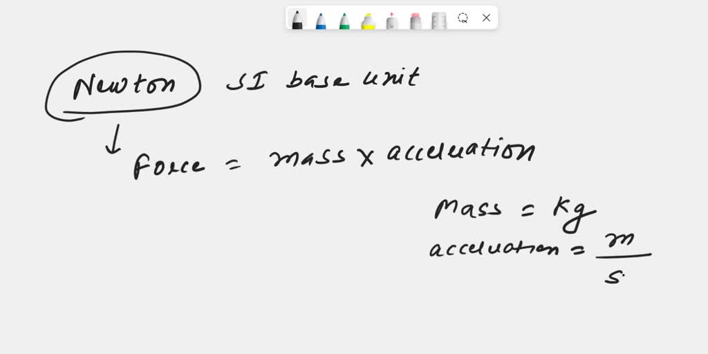 SOLVED The Newton N Is The SI Unit Of Force Force Is Mass Times