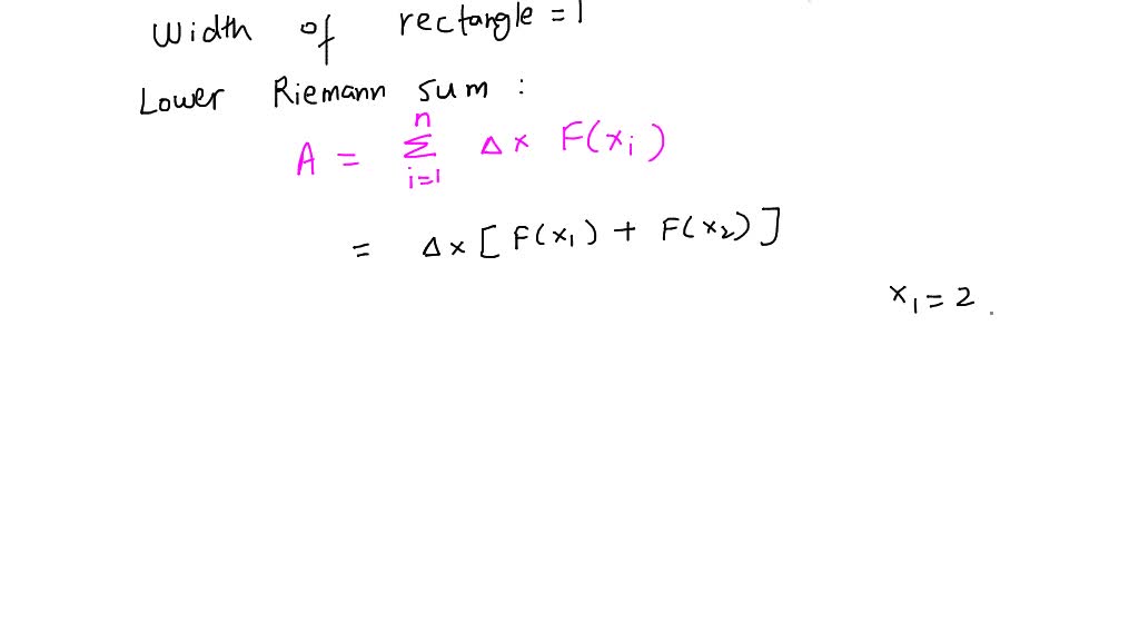 SOLVED: Use the average of the lower and upper Riemann sums, using 2 subintervals y = 1 dx ...