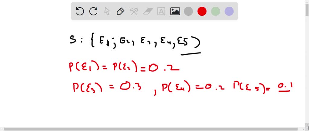 SOLVED: A sample space consists of five simple events with P(E1) = P(E2) = 0.2, P(E3) = 0.3, P ...