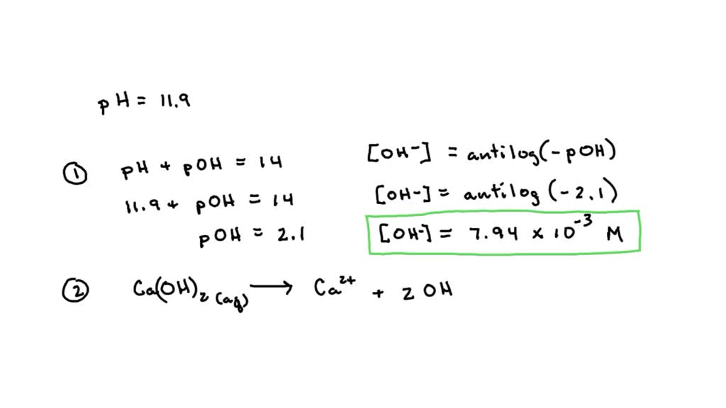 SOLVED: Calculate the Ksp of Ca(OH)2 : 1. pH+pOH=14 2. In dissolution ...