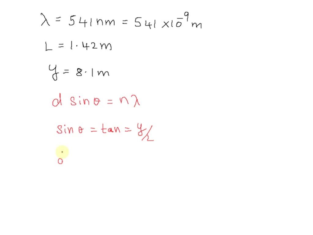 SOLVED: Light of wavelength 541 nm passes through two narrow, closely ...