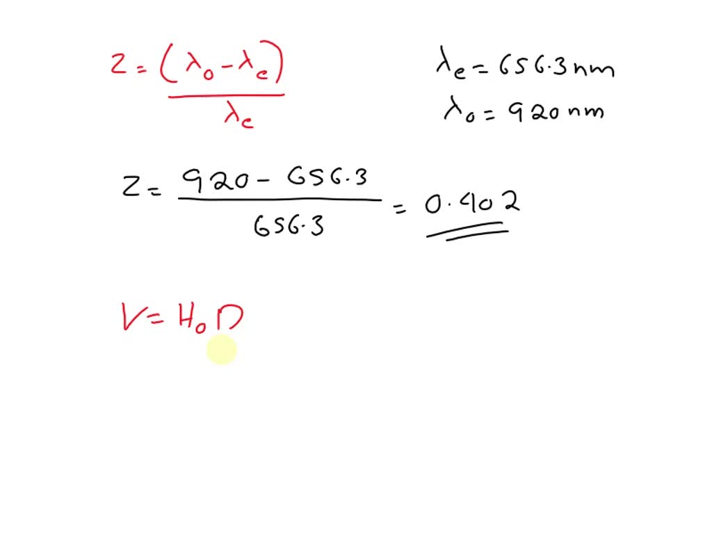 SOLVED: The rest wavelength of the Hα transition of atomic hydrogen is 656.3 nm (recall that 1 ...