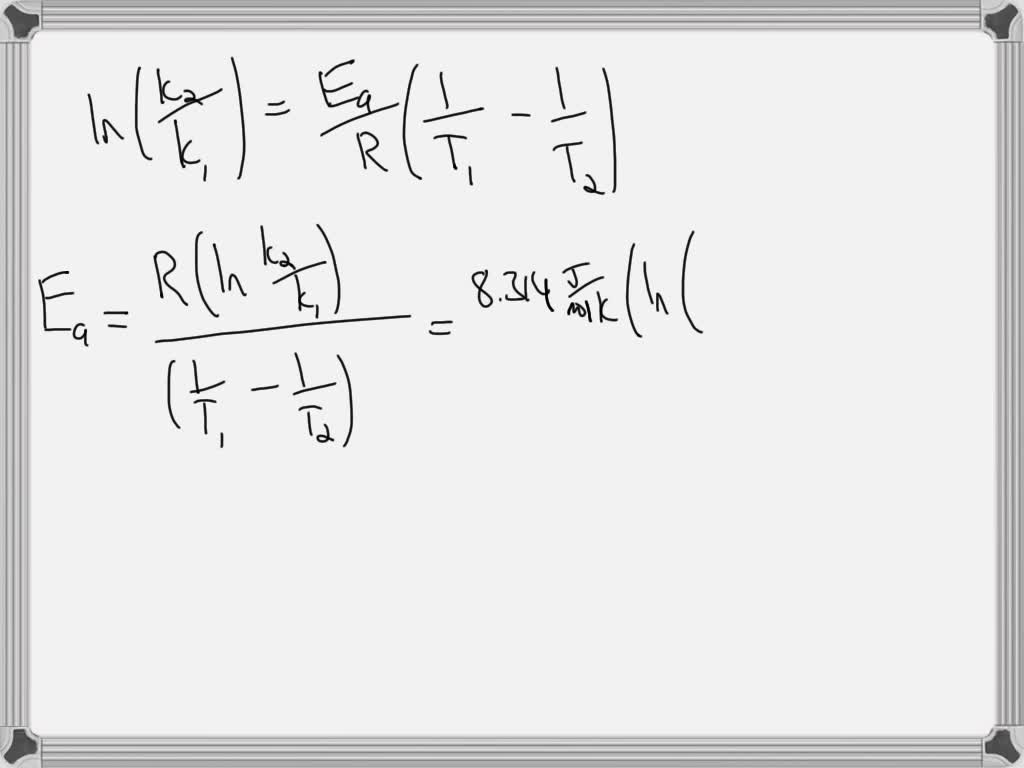 SOLVED: the rate constant at two temperatures is given below. what is ...