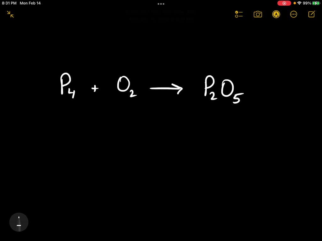 SOLVED: Phosphorus (P4) burns in air (O2) to give diphosphorus ...